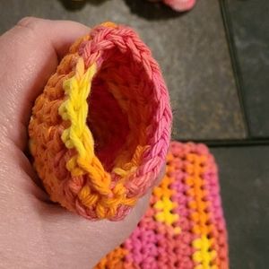 Kitchen | New Crochet Doily Rag Pot Handle Holder Set | Poshmark